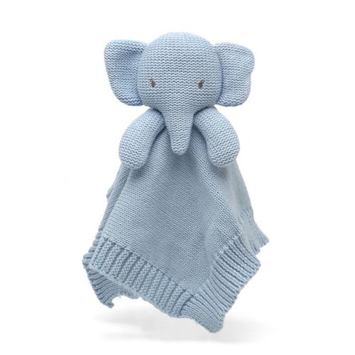 Doudou Neonato Nascita in Cotone Elefante Celeste - Kiokids