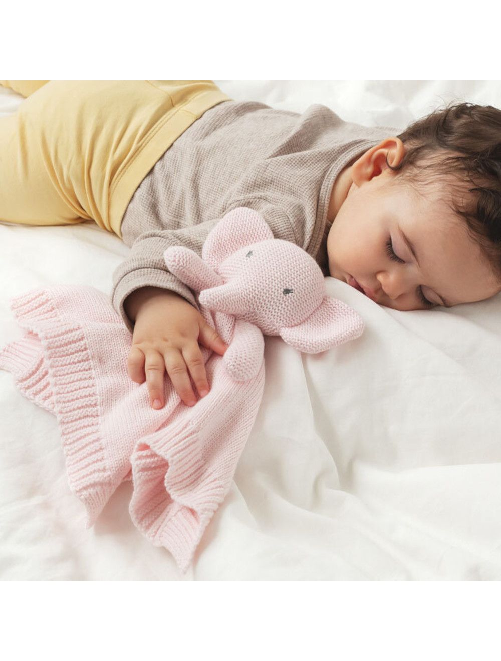Doudou Neonato Nascita in Cotone Elefante Rosa - Kiokids